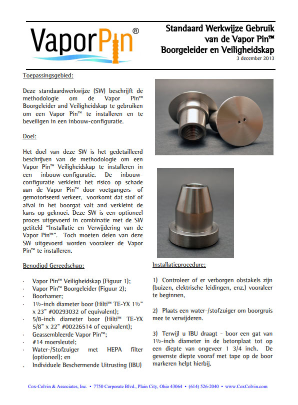 Vapor Pin® Product Documentation and Manuals