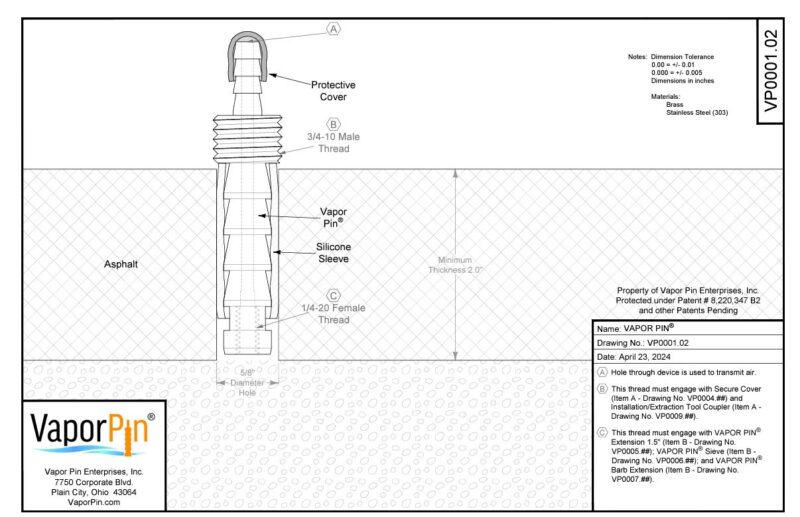 Vapor Pin® Product Documentation and Manuals